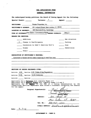 Fillable Online BZA APPL:ICAT:ION FORM Fax Email Print - pdfFiller