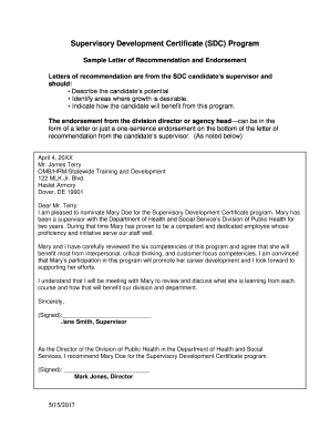 Fillable Online Letters of recommendation are from the SDC candidates ...