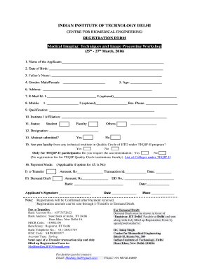Fillable Online medimg iitd ac Registration form - MedImg - IIT Delhi ...