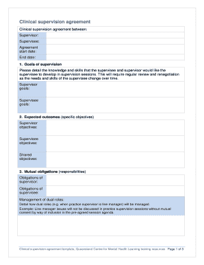 Fillable Online Clinical supervision agreement.doc Fax Email Print - pdfFiller