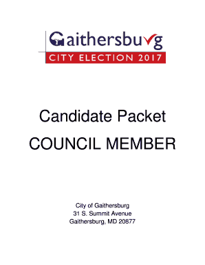 Fillable Online Candidate Packet COUNCIL MEMBER Fax Email Print - pdfFiller