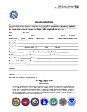 Fillable Online High Country Chapter, MOAA Chartered 14 Fax Email Print ...