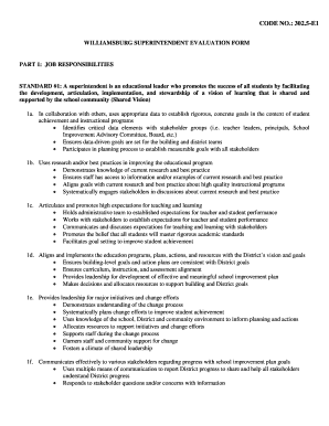 Fillable Online Superintendent Evaluation Form - Williamsburg Community ...