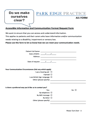 Fillable Online Do we make ourselves clear? - Park Edge Practice Fax ...