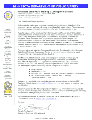 Fillable Online dps mn Background Packet - Minnesota Department of ...