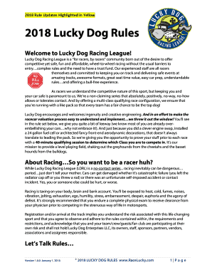 Fillable Online 2018 Lucky Dog Rules - Lucky Dog Racing League Fax ...