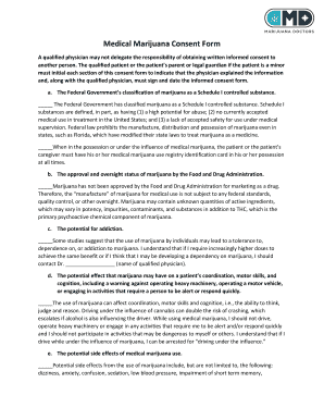 Fillable Online Medical Marijuana Consent Form - Marijuana Doctors Fax ...