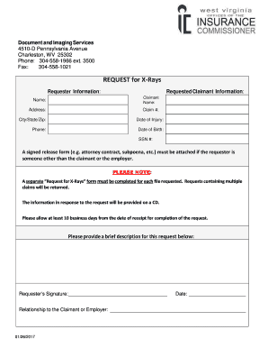 Fillable Online REQUEST for X-Rays Fax Email Print - pdfFiller