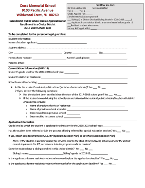 Fillable Online Crest Memorial School For Office Use Only On time ...