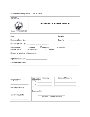 Fillable Online document change notice Fax Email Print - pdfFiller