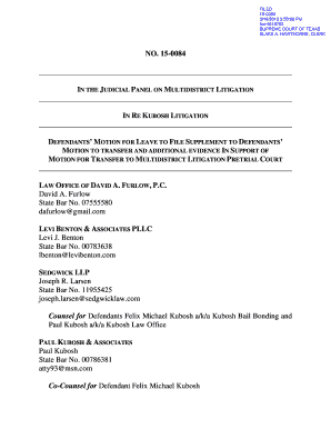 Fillable Online 03 13 15 Second MDL Motion for Leave FINAL.docx Fax ...