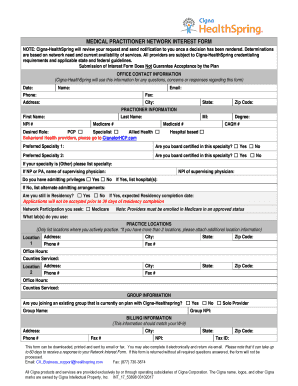 Fillable Online NOTE: Cigna-HealthSpring will review your request and ...