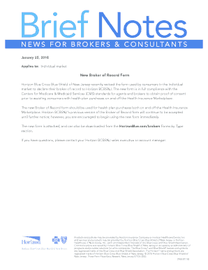 Fillable Online Brief Notes012518New BOR Form Fax Email Print - pdfFiller