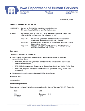 Fillable Online dhs iowa General Letter No. 17-AP-38. Child Welfare ...