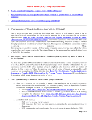 Fillable Online filing of the objection form Fax Email Print - pdfFiller