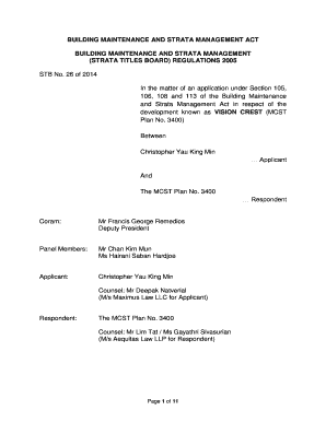 Fillable Online BUILDING MAINTENANCE AND STRATA MANAGEMENT ACT ... Fax ...