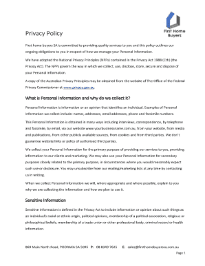 Fillable Online Privacy Policy. Template Fax Email Print - pdfFiller