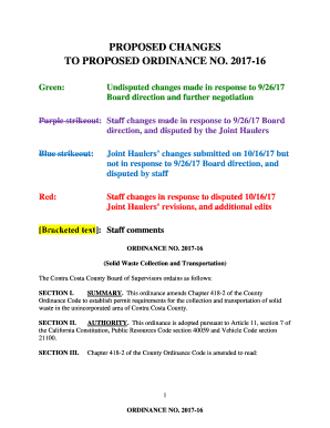 Fillable Online Exhibit C: Color Coded Ordinance with Mark-up of ...