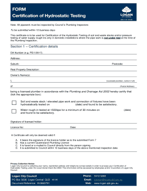 Fillable Online Certification of Hydrostatic Testing Fax Email Print ...