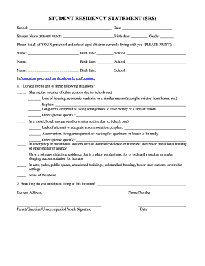 Fillable Online ed sc Student Residency Statement Fax Email Print ...