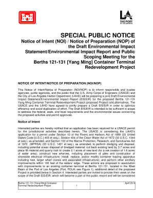 Fillable Online portoflosangeles Notice of Intent (NOI) Notice of ...