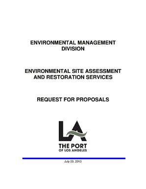 Fillable Online portoflosangeles ENVIRONMENTAL MANAGEMENT DIVISION ...