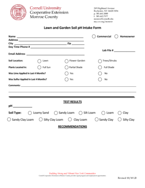Fillable Online files campus edublogs Lawn and Garden Soil pH Intake ...