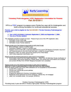 Fillable Online earlylearningcoalitionsarasota Voluntary ...
