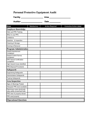 Fillable Online Personal Protective Equipment (PPE) Environmental ...