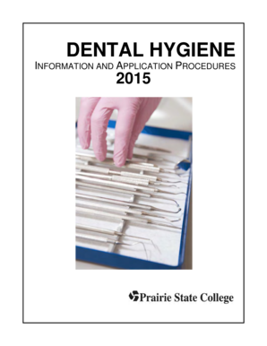 Fillable Online prairiestate M:AdmissionsDentaldhapplicationbooklet2015 ...