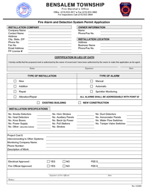 Fillable Online bensalemtwp Fire Alarm Application.doc - bensalemtwp ...