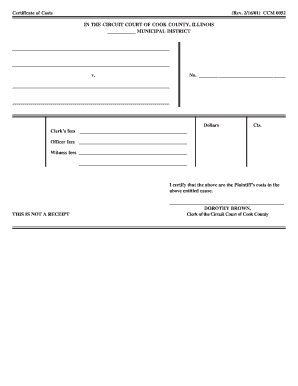 Fillable Online 12 218 239 Certificate of Costs Fax Email Print - pdfFiller