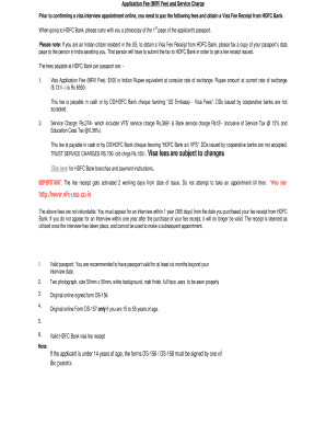 Fillable Online Application Fee (MRV Fee) and Service Charge Fax Email ...