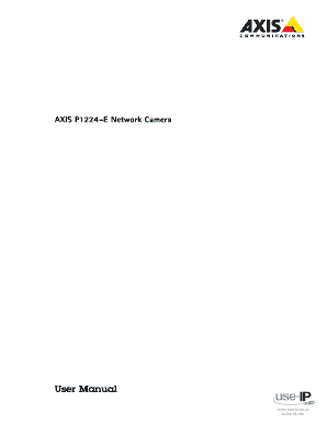 Fillable Online Axis P1224-E User Manual - Use-IP Fax Email Print ...
