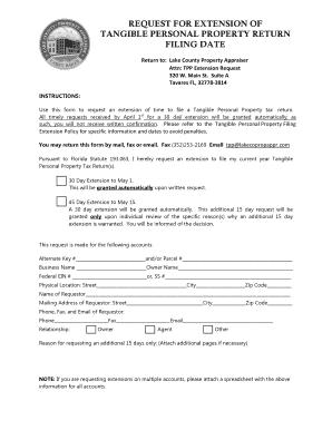 Fillable Online Request for Extension of Tangible Personal Property ...