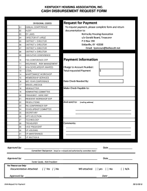Fillable Online Request for payment Form.xlsx - Kentucky Housing Association, Inc. Fax Email ...