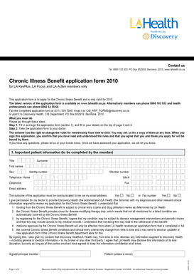 Fillable Online za Chronic Illness Benefit application form 2010 for LA ...