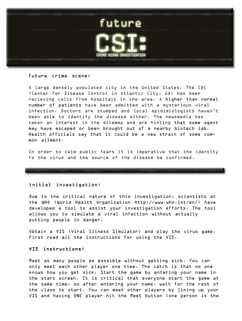 Fillable Online challenge nm future crime scene Fax Email Print - pdfFiller