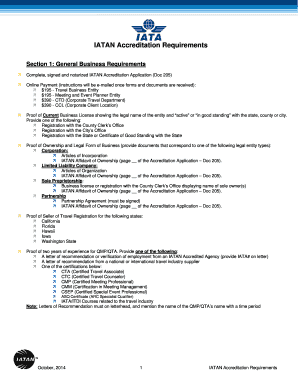 Fillable Online IATAN Accreditation Requirements Fax Email Print ...