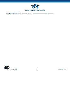 Fillable Online iatan Agency Agreement - International Airlines Travel Agent Network Fax Email ...