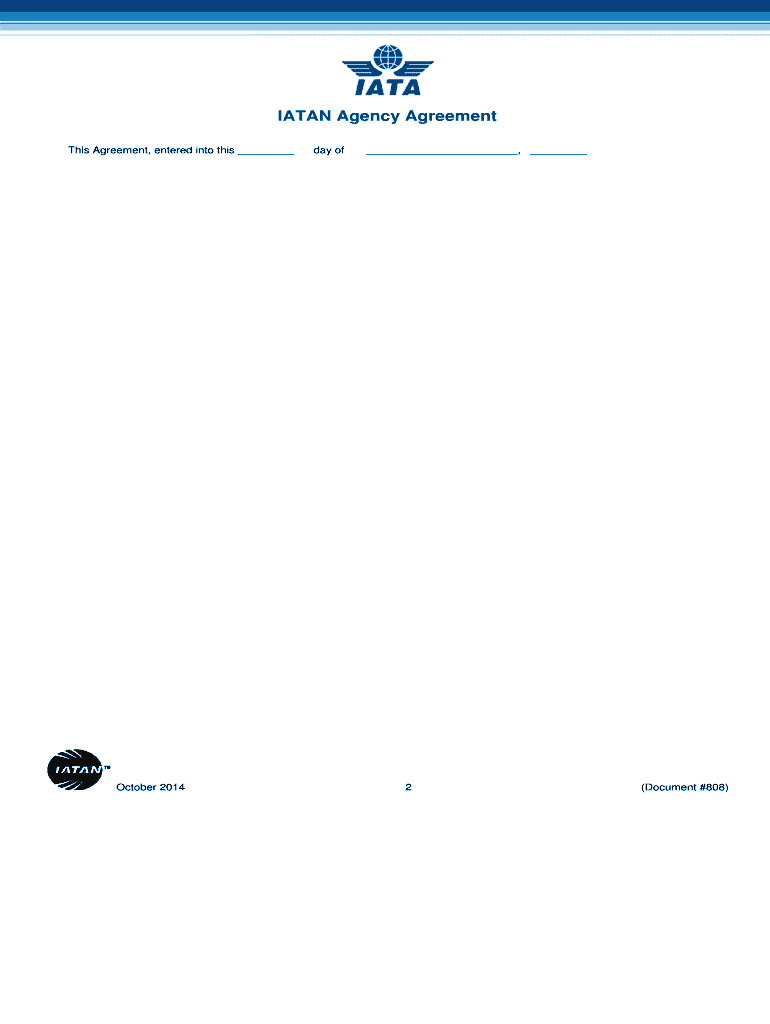 Fillable Online iatan Agency Agreement - International Airlines Travel Agent Network Fax Email ...