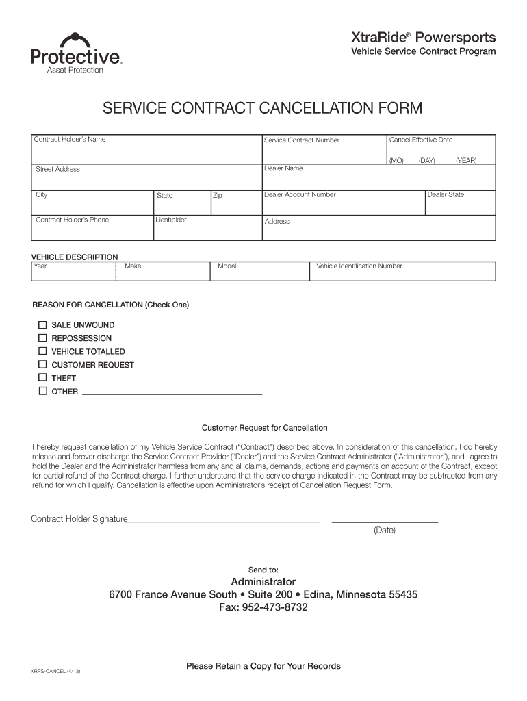 Fillable Online Vehicle Service Contract Program Fax Email Print ...