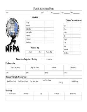 Fillable Online Fitness Assessment Form.docx Fax Email Print - pdfFiller