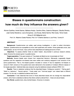 Fillable Online Biases in questionnaire construction: Fax Email Print ...