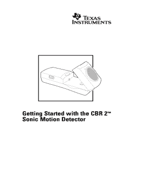 Fillable Online Getting Started with the CBR 2 Sonic Motion Detector ...