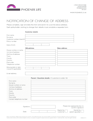 Fillable Online UK NOTIFICATION OF CHANGE OF ADDRESS Please complete ...