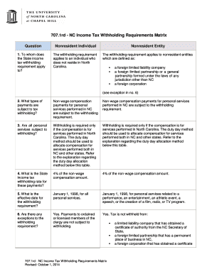 Fillable Online financepolicy unc 1rd - NC Income Tax Withholding ...