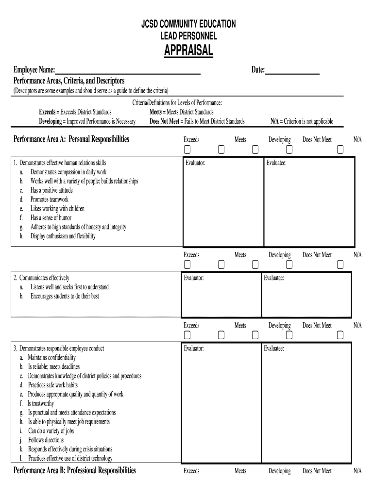 Fillable Online EVALUATION FORM. Employment Handbook Fax Email Print - pdfFiller