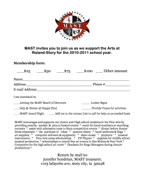 Fillable Online roland-story k12 ia MAST Membership Form 1 - Roland ...