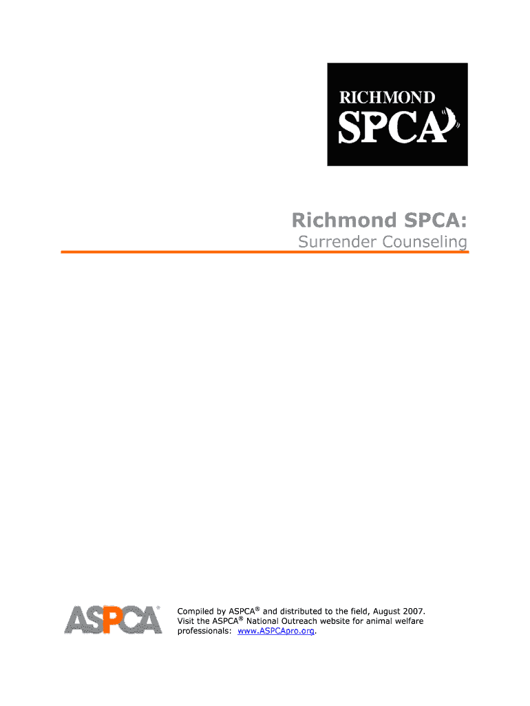 Fillable Online Surrender Counseling Fax Email Print - pdfFiller